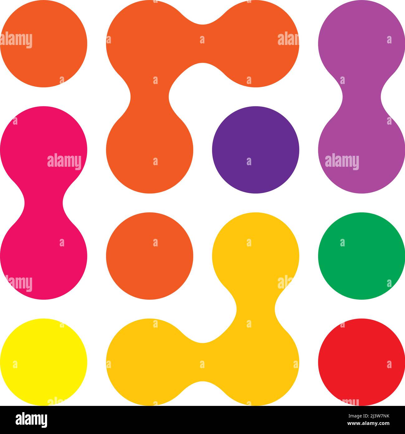 Metaball, connected dots, circles pattern, texture element. Stock vector illustration, clip-art ...