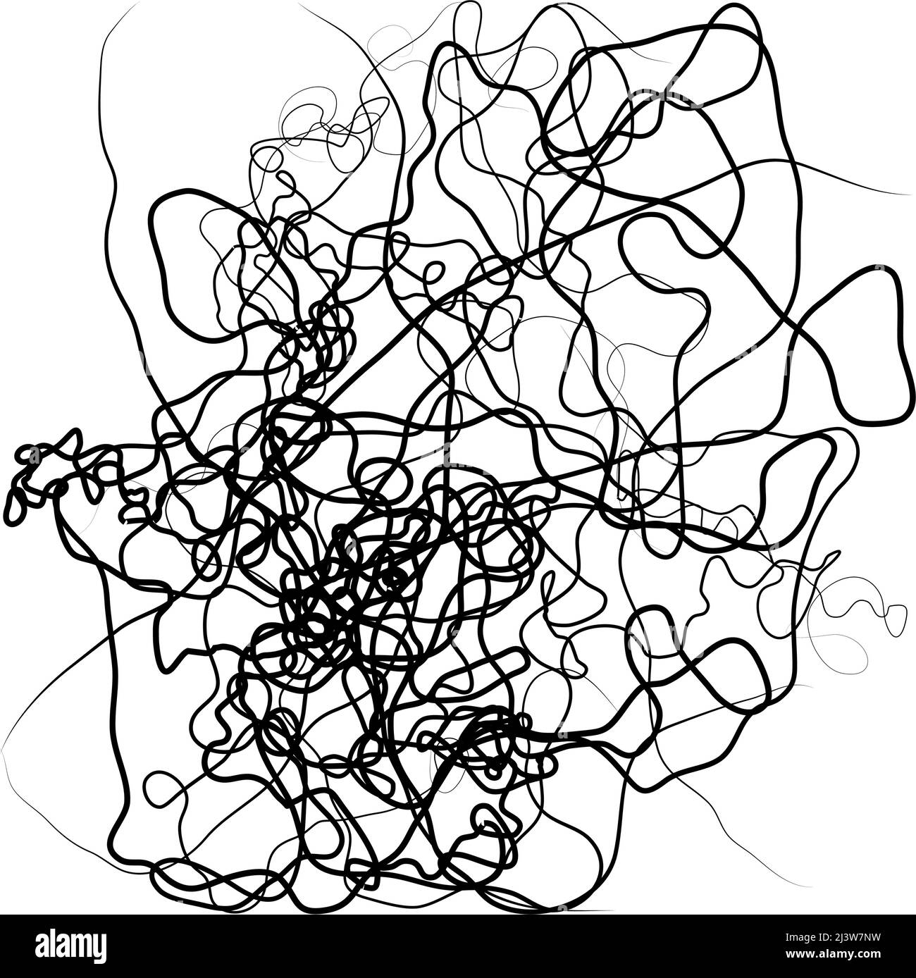 Wavy, waving, billowy, squiggle and squiggly line. Irregular random ...
