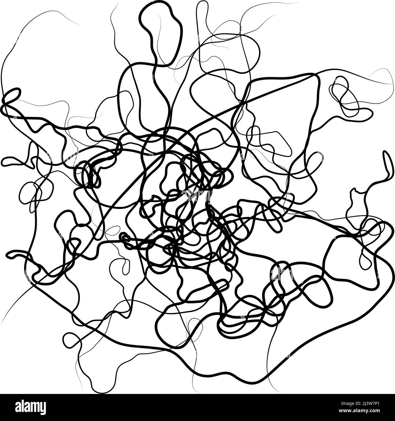 Wavy, waving, billowy, squiggle and squiggly line. Irregular random ...