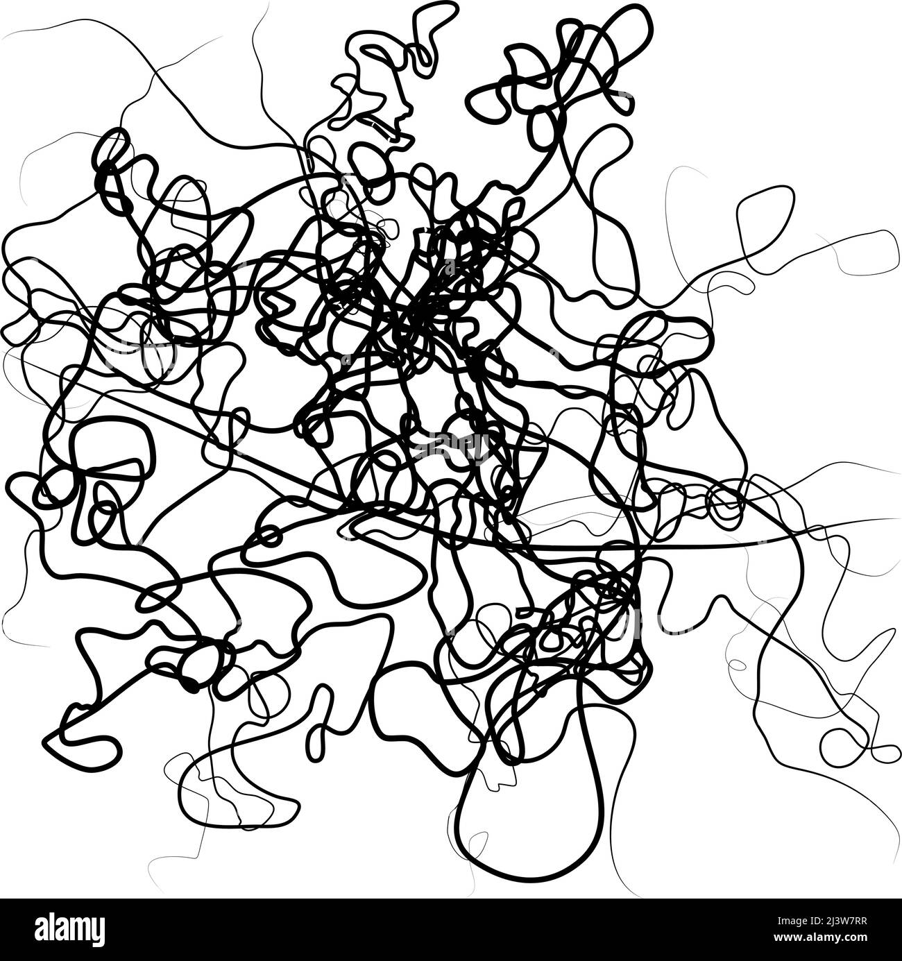 Wavy, waving, billowy, squiggle and squiggly line. Irregular random ...