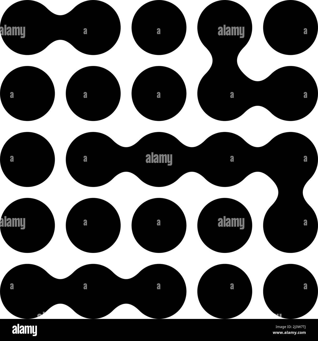 Metaball, connected dots, circles pattern, texture element. Stock vector illustration, clip-art ...