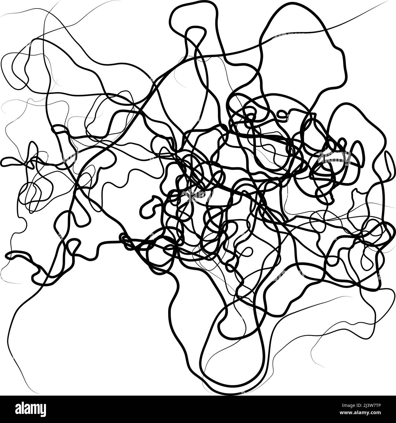 Wavy, waving, billowy, squiggle and squiggly line. Irregular random ...