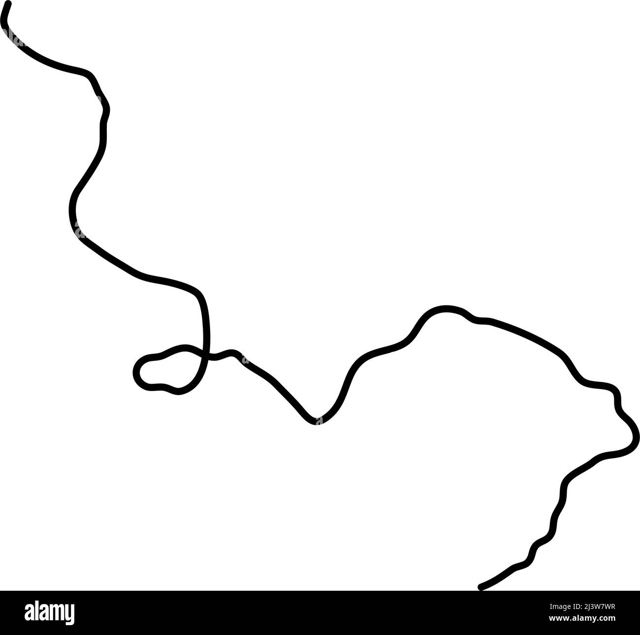 Wavy, waving, billowy, squiggle and squiggly line. Irregular random ...