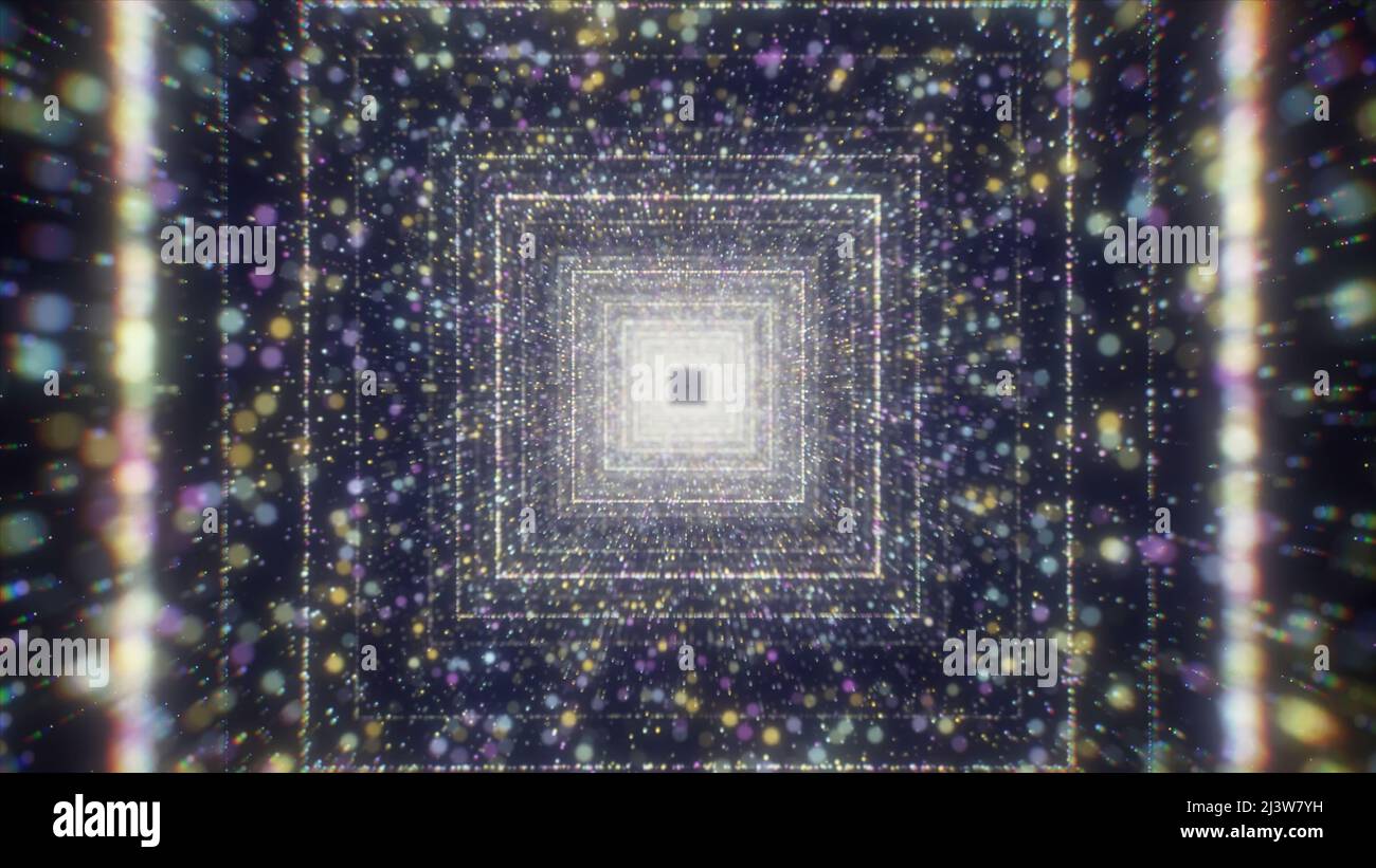 Square tunnel with sequins. Motion. Traffic in tunnel with lot of ...