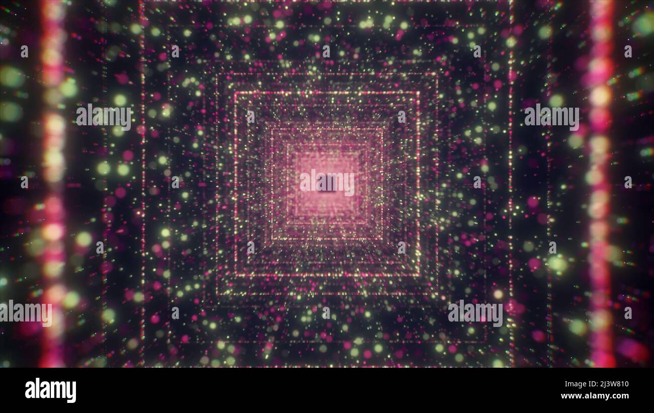 Square tunnel with sequins. Motion. Traffic in tunnel with lot of ...