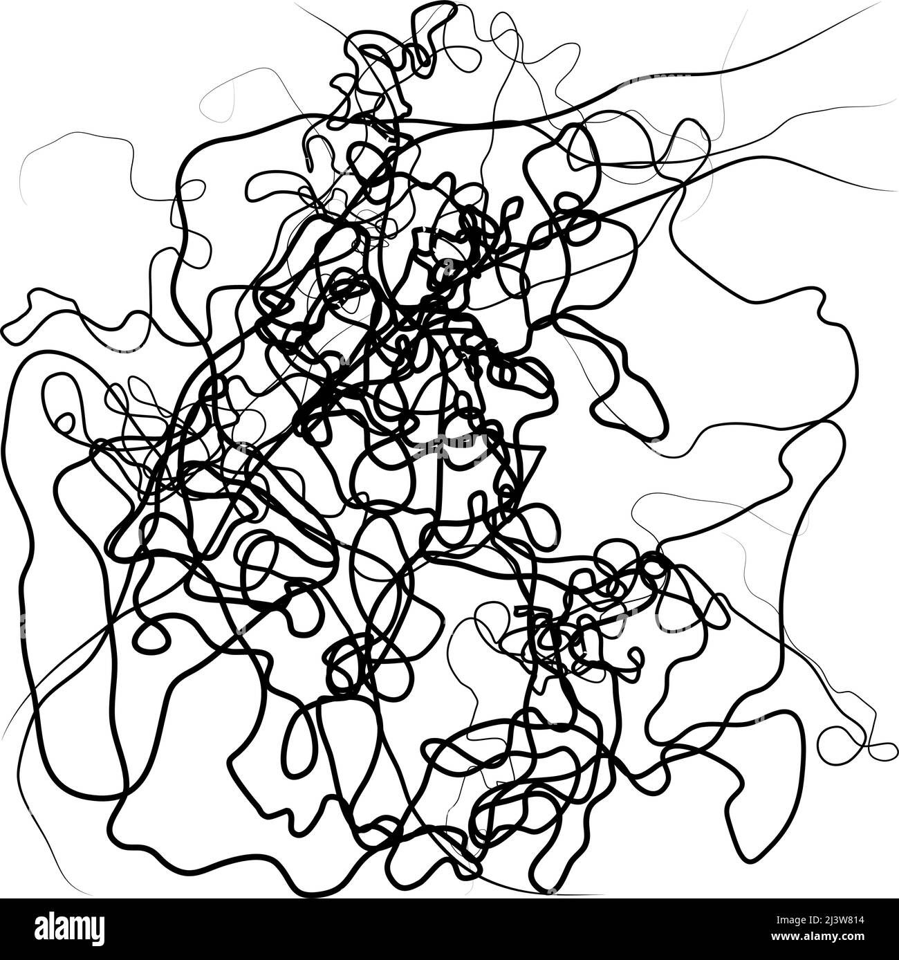 Wavy, waving, billowy, squiggle and squiggly line. Irregular random ...