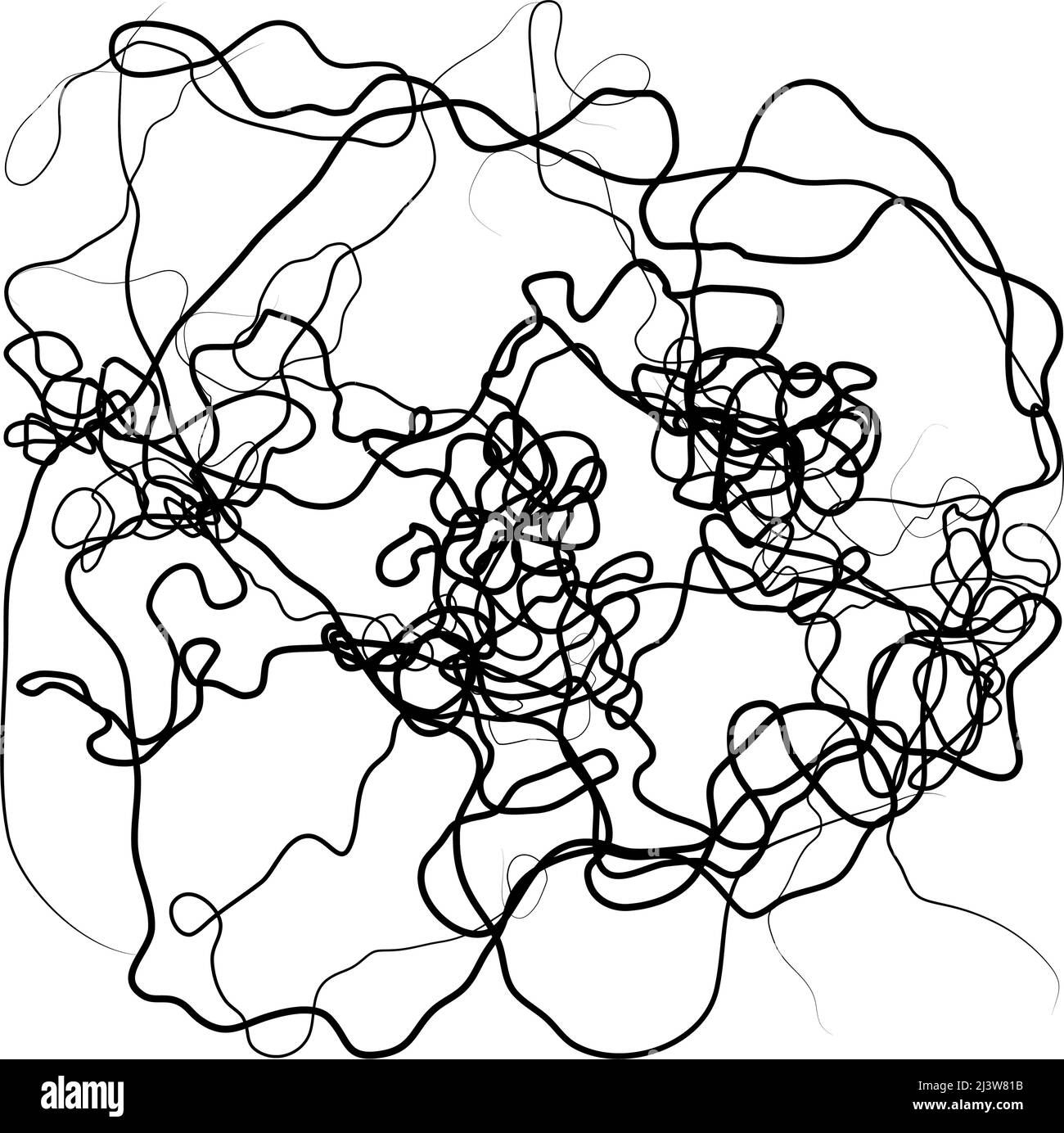 Wavy, waving, billowy, squiggle and squiggly line. Irregular random ...