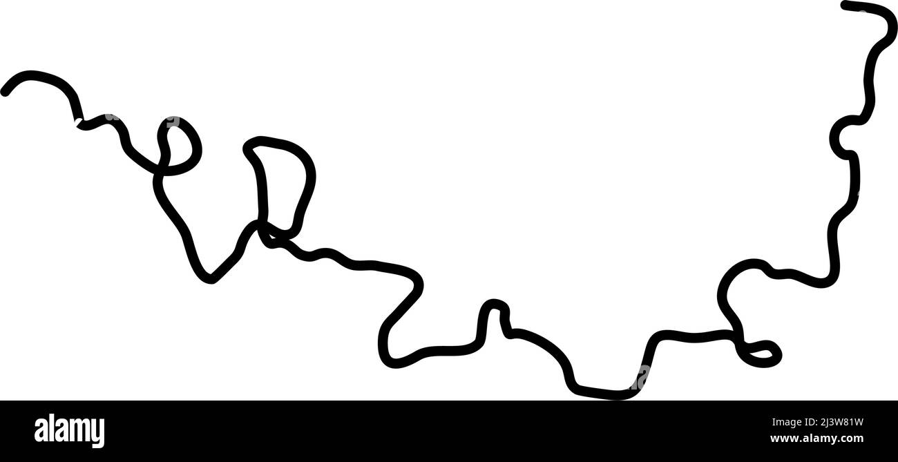 Wavy, waving, billowy, squiggle and squiggly line. Irregular random ...
