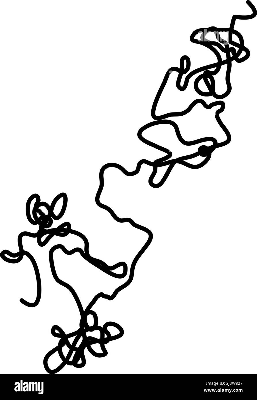 Wavy, waving, billowy, squiggle and squiggly line. Irregular random ...