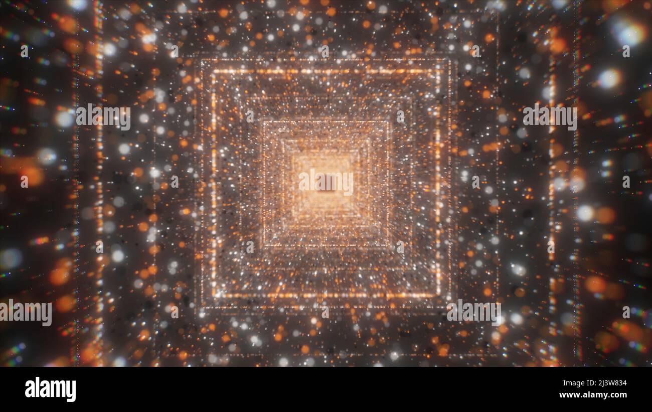 Square tunnel with sequins. Motion. Traffic in tunnel with lot of ...