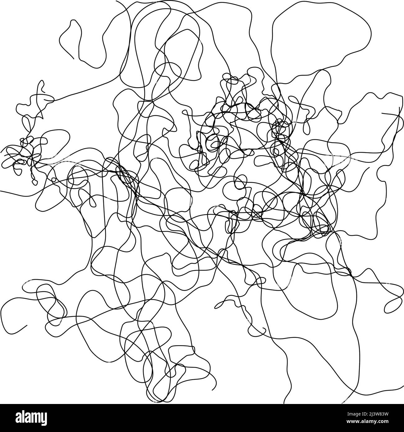 Wavy, waving, billowy, squiggle and squiggly line. Irregular random ...