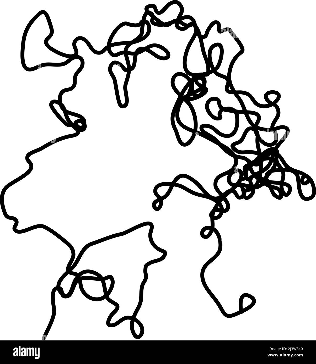 Wavy, waving, billowy, squiggle and squiggly line. Irregular random ...