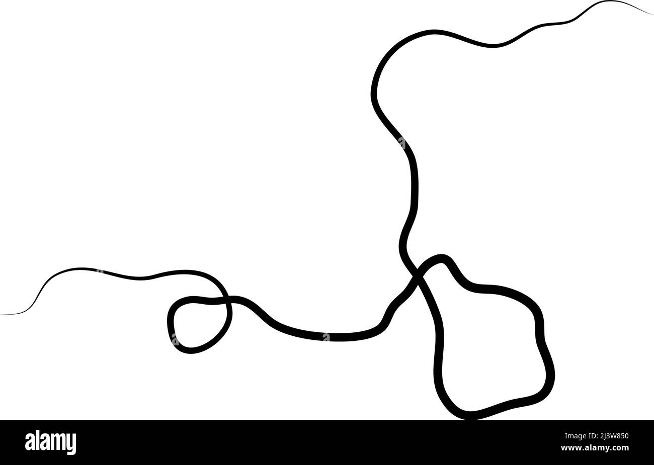 Wavy, waving, billowy, squiggle and squiggly line. Irregular random ...
