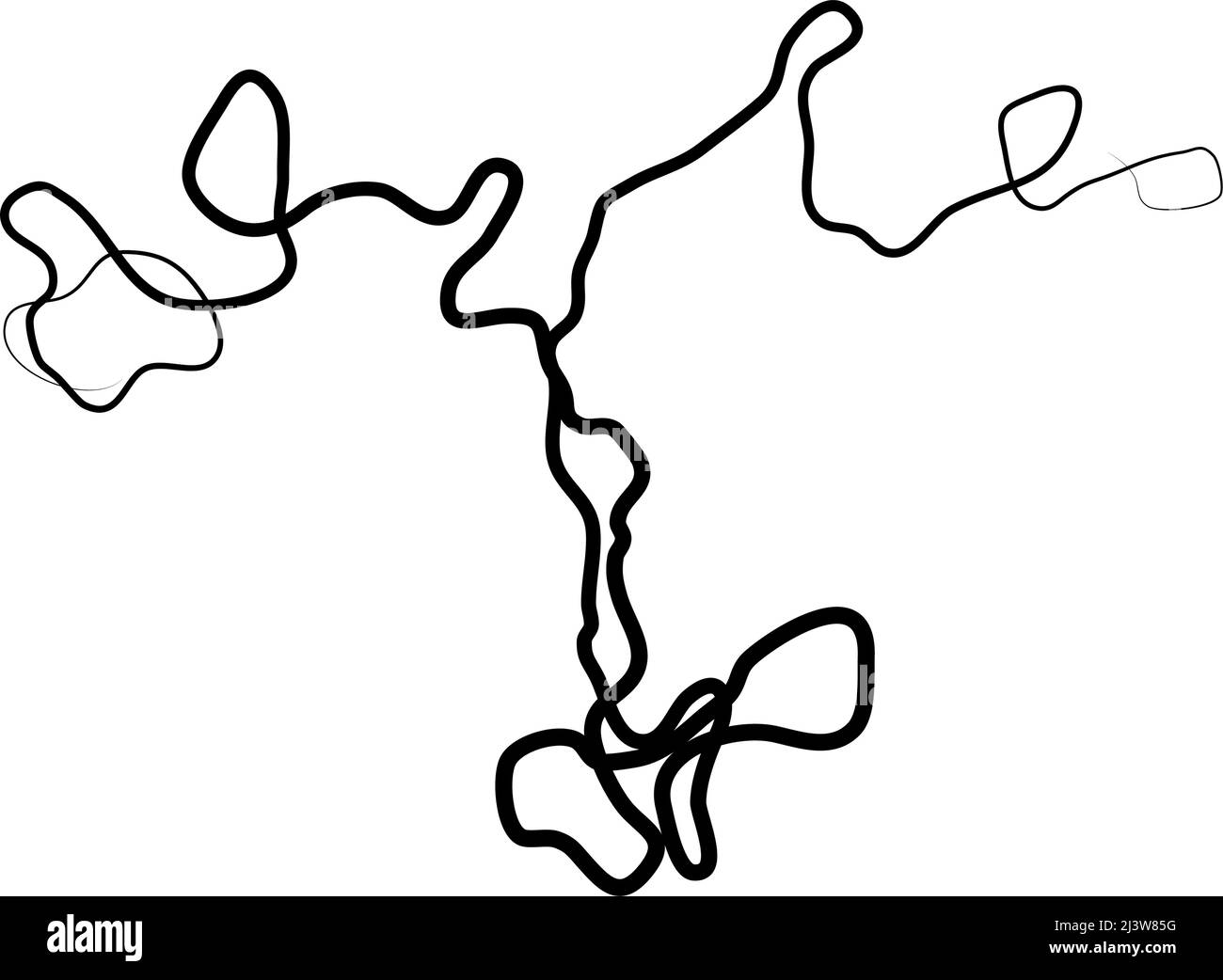 Wavy, waving, billowy, squiggle and squiggly line. Irregular random ...