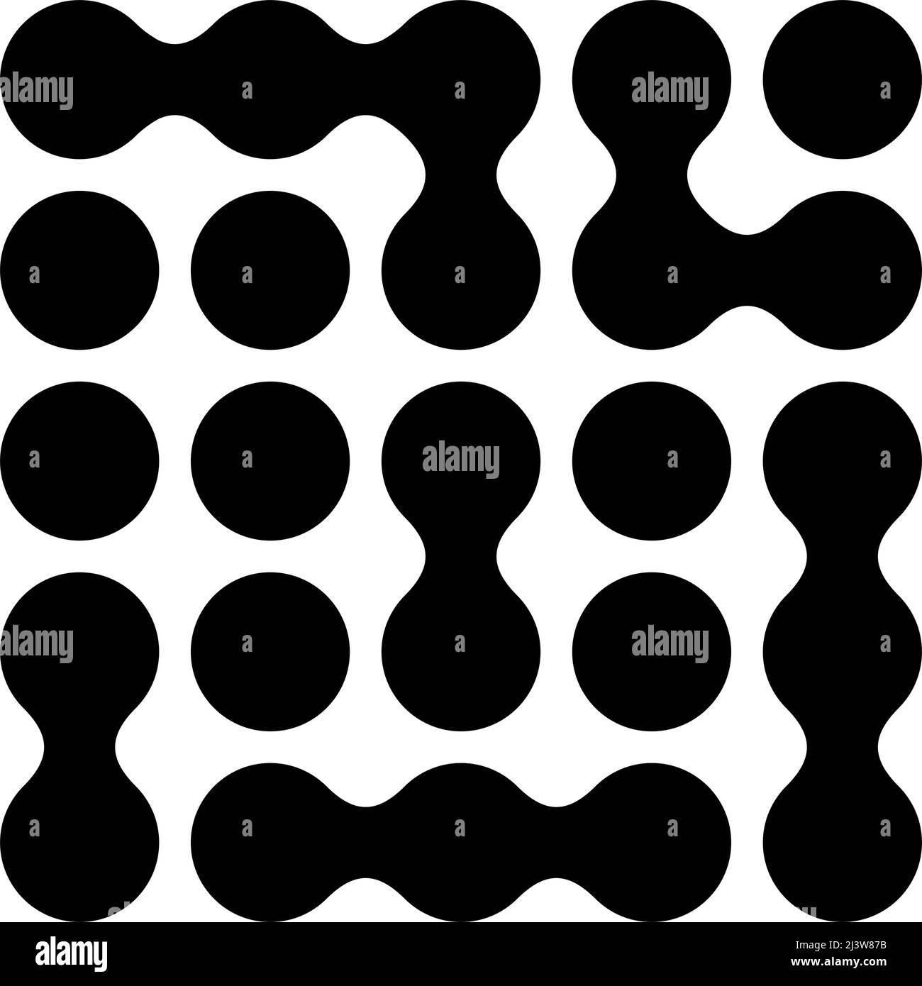 Metaball, connected dots, circles pattern, texture element. Stock ...