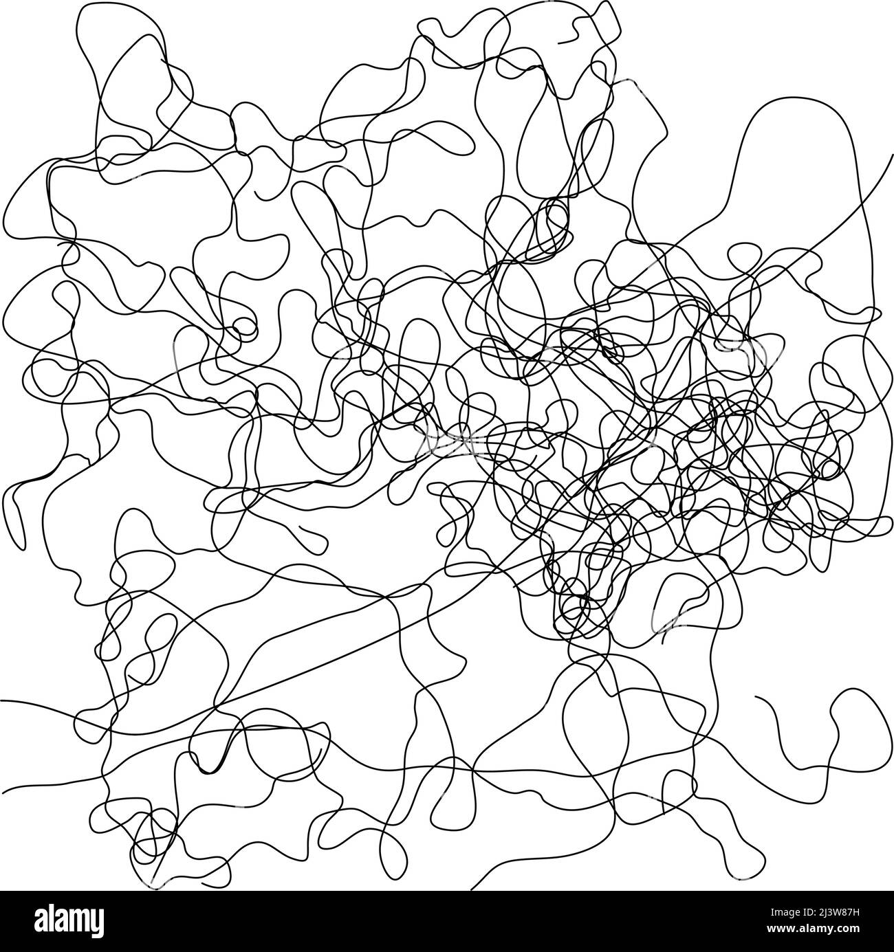 Wavy, waving, billowy, squiggle and squiggly line. Irregular random ...