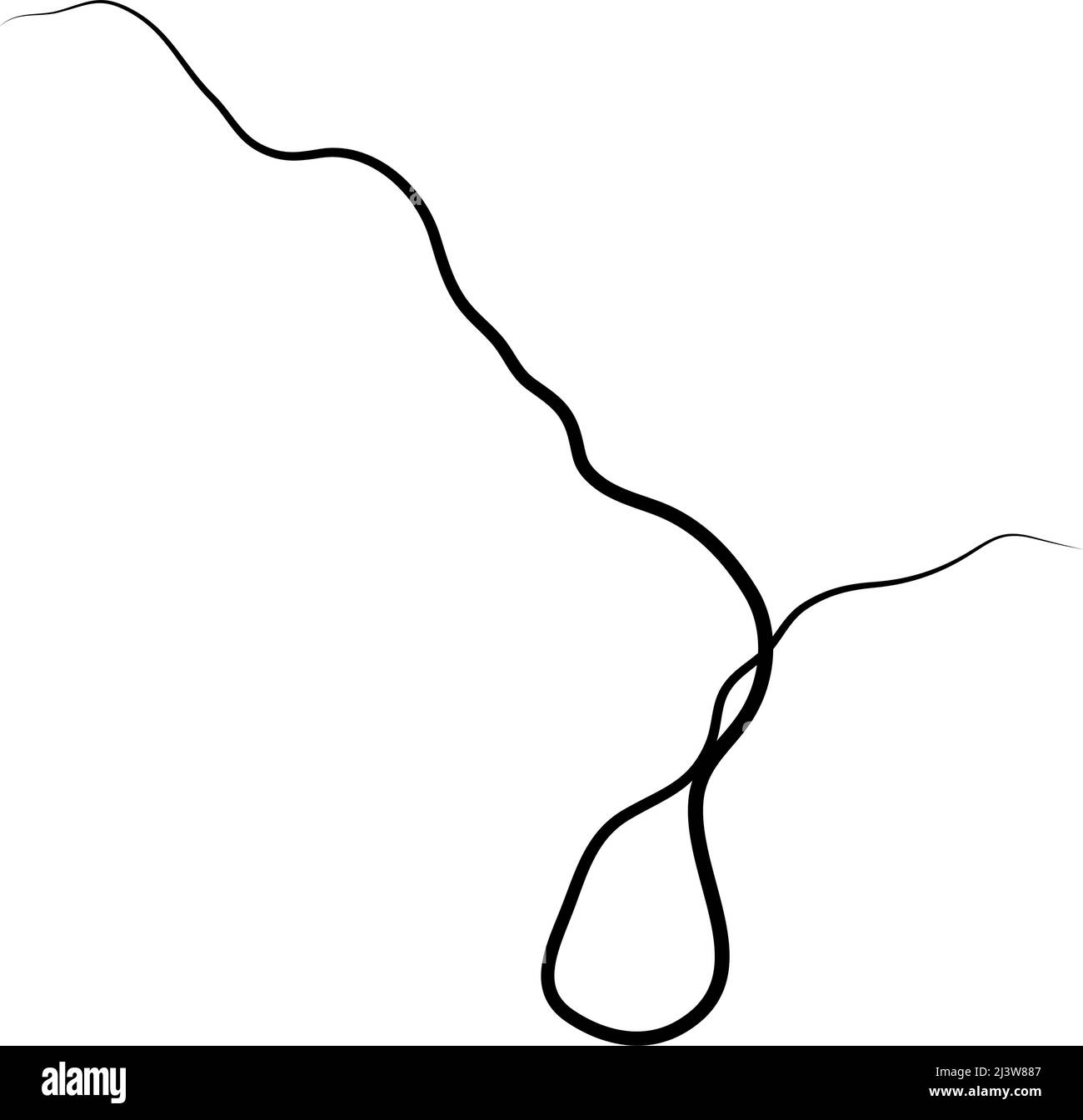Wavy, waving, billowy, squiggle and squiggly line. Irregular random ...