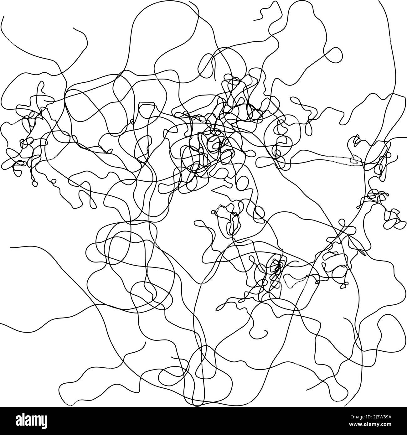 Wavy, waving, billowy, squiggle and squiggly line. Irregular random ...