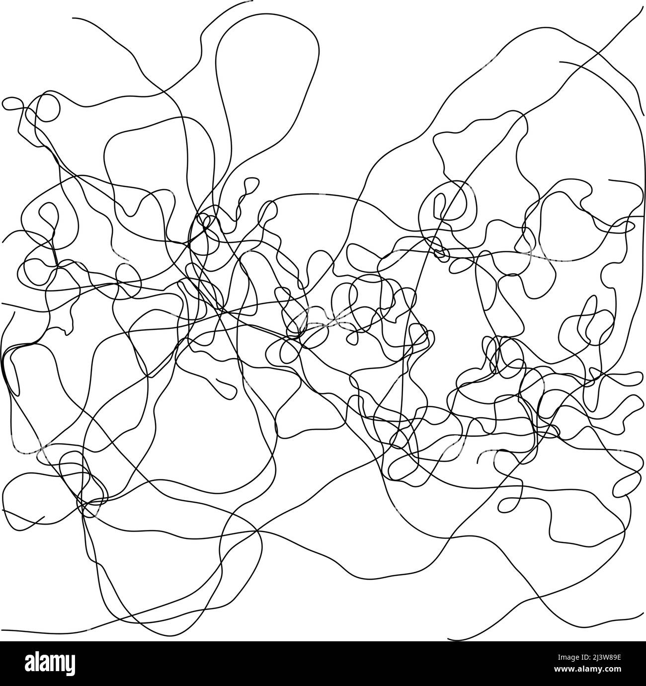 Wavy, waving, billowy, squiggle and squiggly line. Irregular random ...