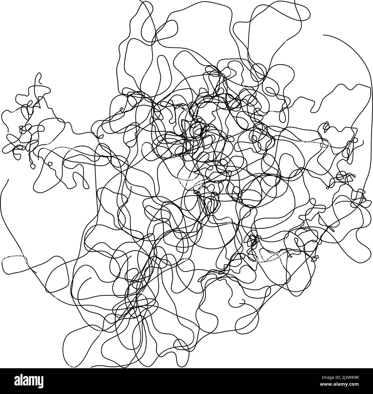 Wavy, waving, billowy, squiggle and squiggly line. Irregular random ...