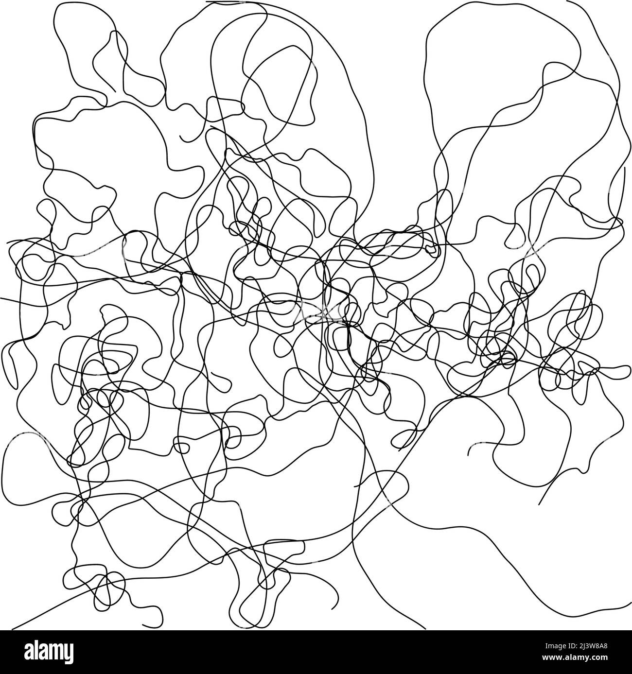 Wavy, waving, billowy, squiggle and squiggly line. Irregular random ...