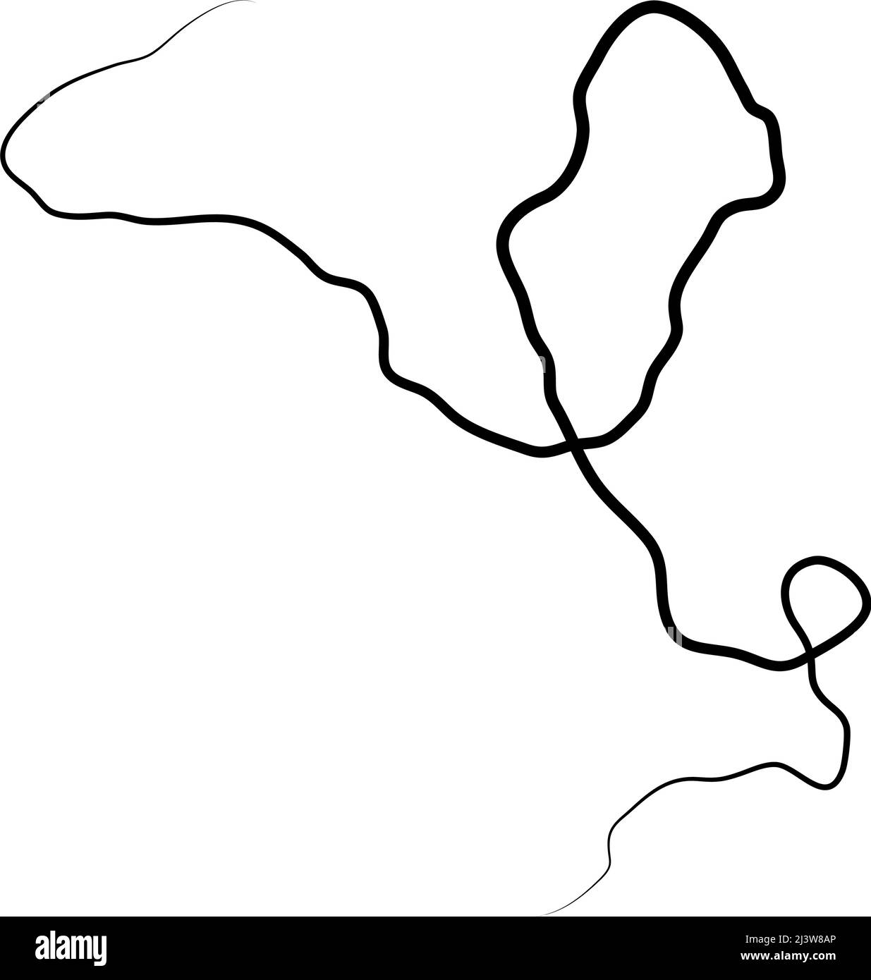 Wavy, waving, billowy, squiggle and squiggly line. Irregular random ...