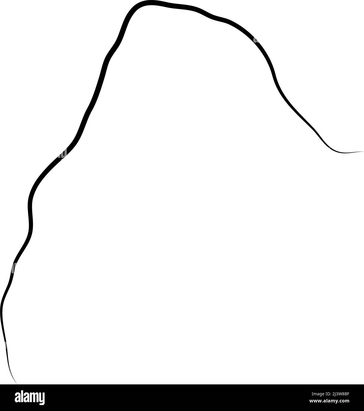 Wavy, waving, billowy, squiggle and squiggly line. Irregular random ...