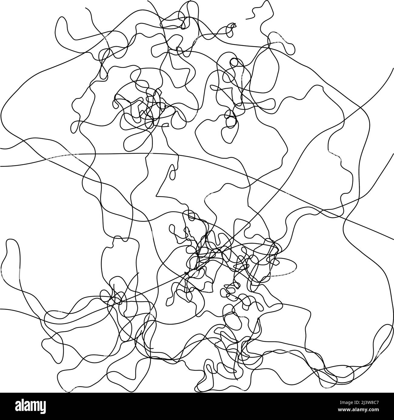 Wavy, waving, billowy, squiggle and squiggly line. Irregular random ...