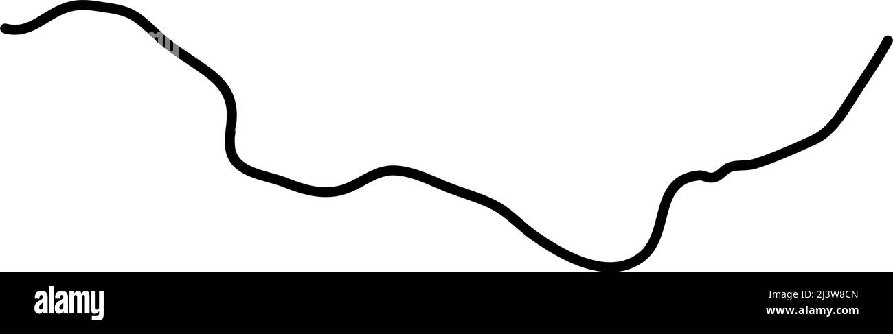 Wavy, waving, billowy, squiggle and squiggly line. Irregular random ...