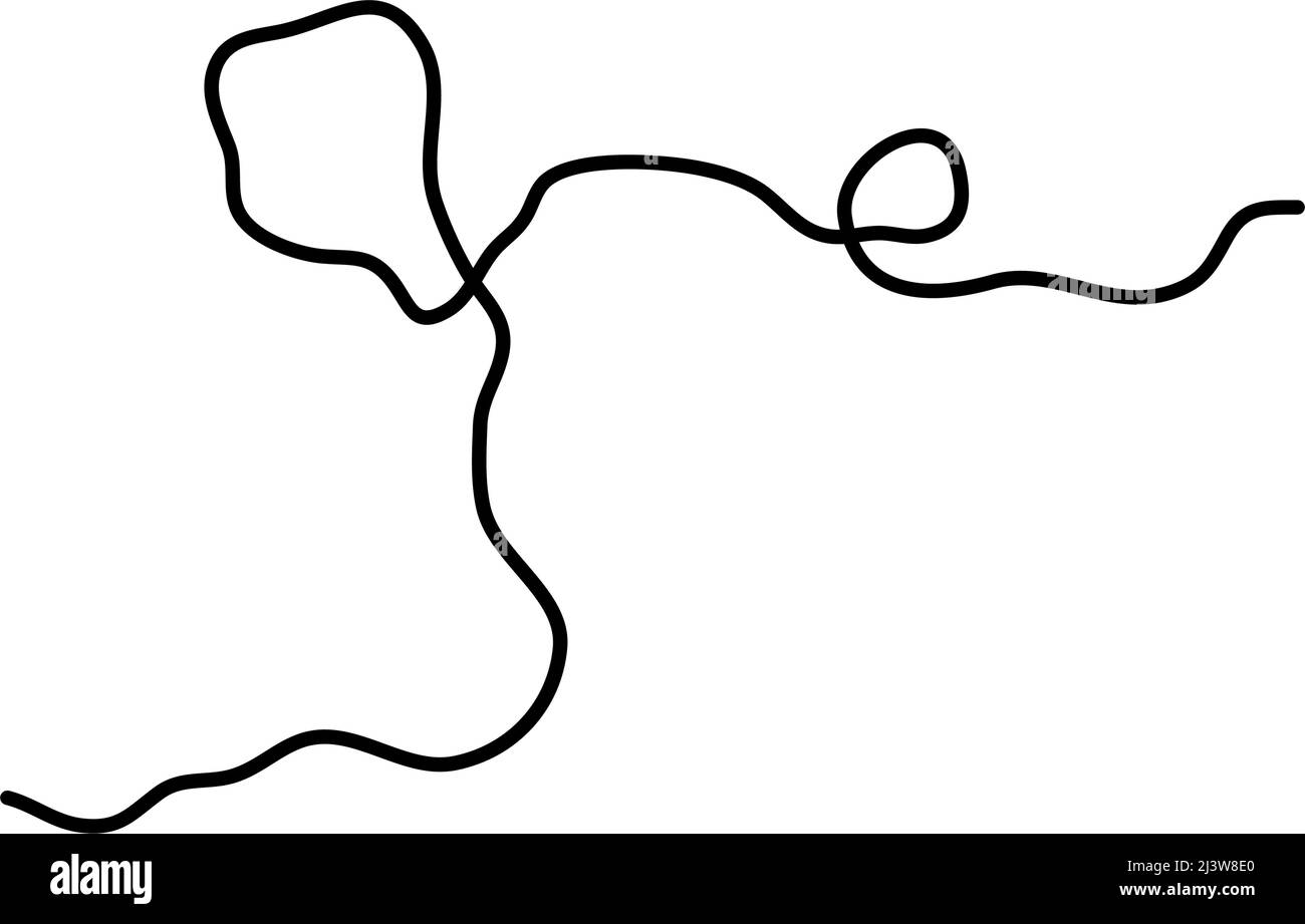 Wavy, waving, billowy, squiggle and squiggly line. Irregular random ...