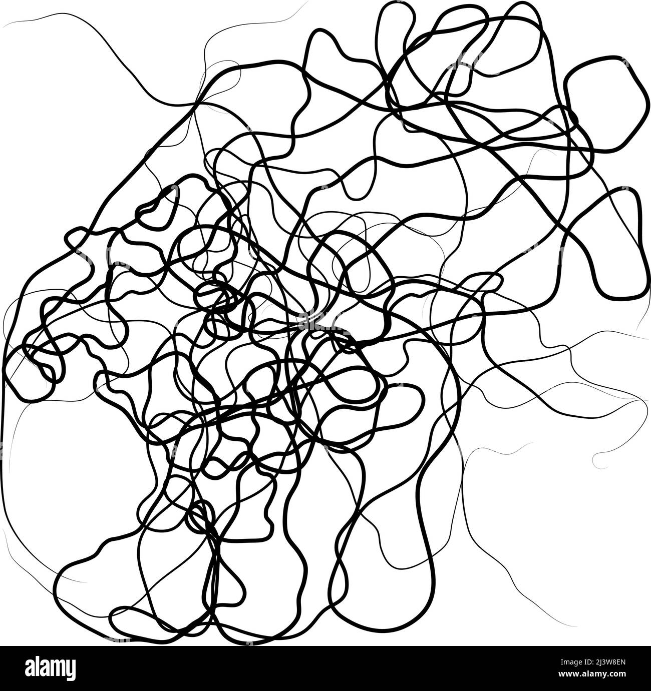 Wavy, waving, billowy, squiggle and squiggly line. Irregular random ...