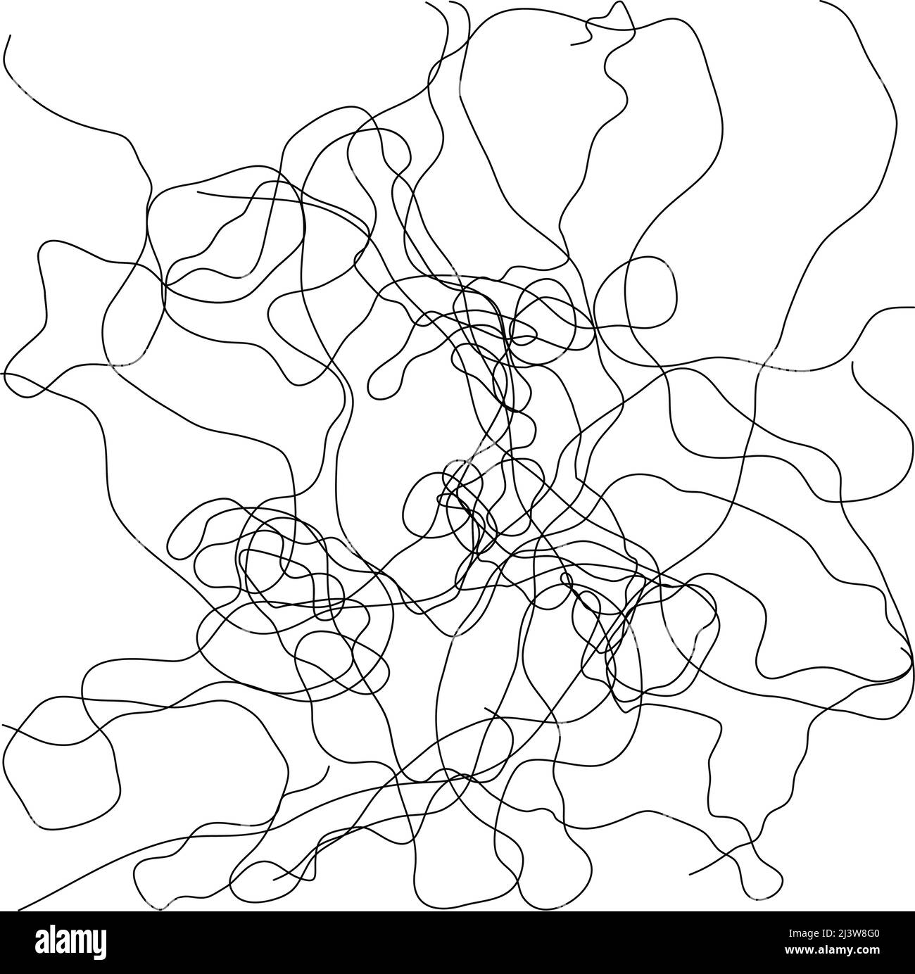 Wavy, waving, billowy, squiggle and squiggly line. Irregular random ...