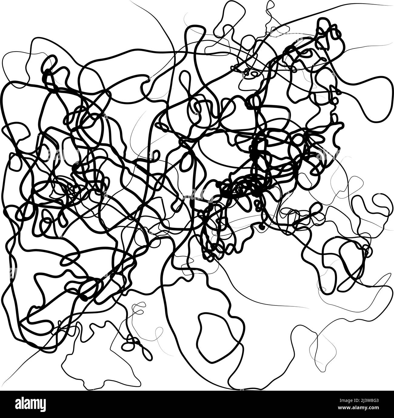 Wavy, waving, billowy, squiggle and squiggly line. Irregular random ...