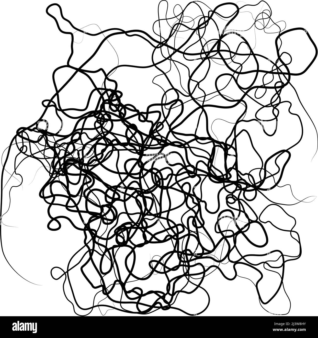 Wavy, waving, billowy, squiggle and squiggly line. Irregular random ...