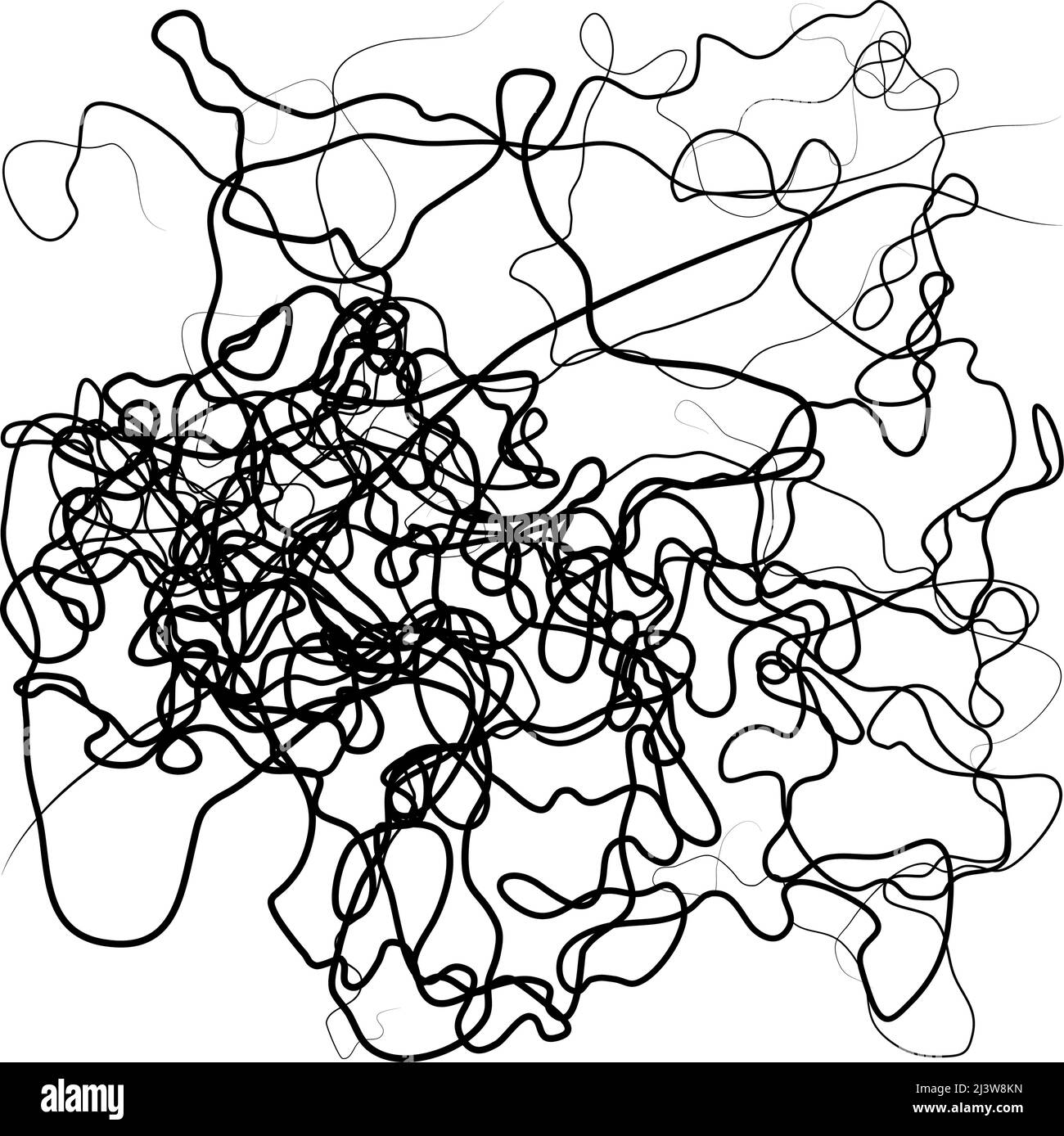 Wavy, waving, billowy, squiggle and squiggly line. Irregular random ...