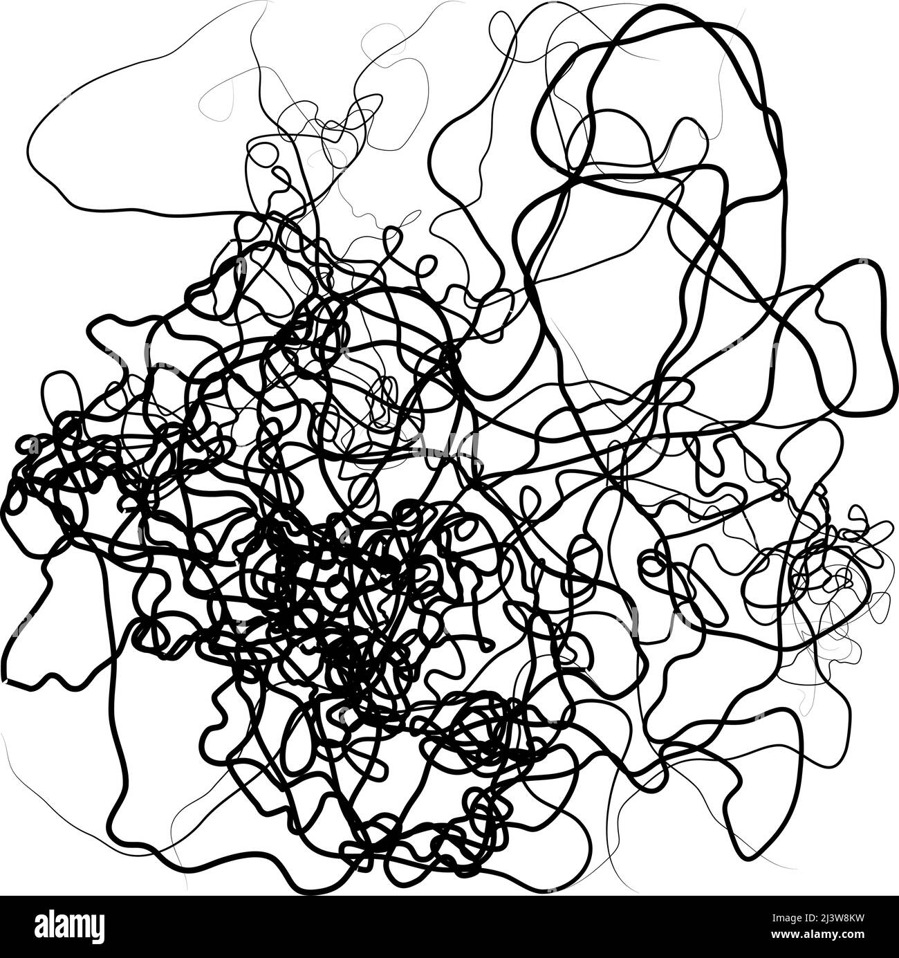 Wavy, waving, billowy, squiggle and squiggly line. Irregular random ...