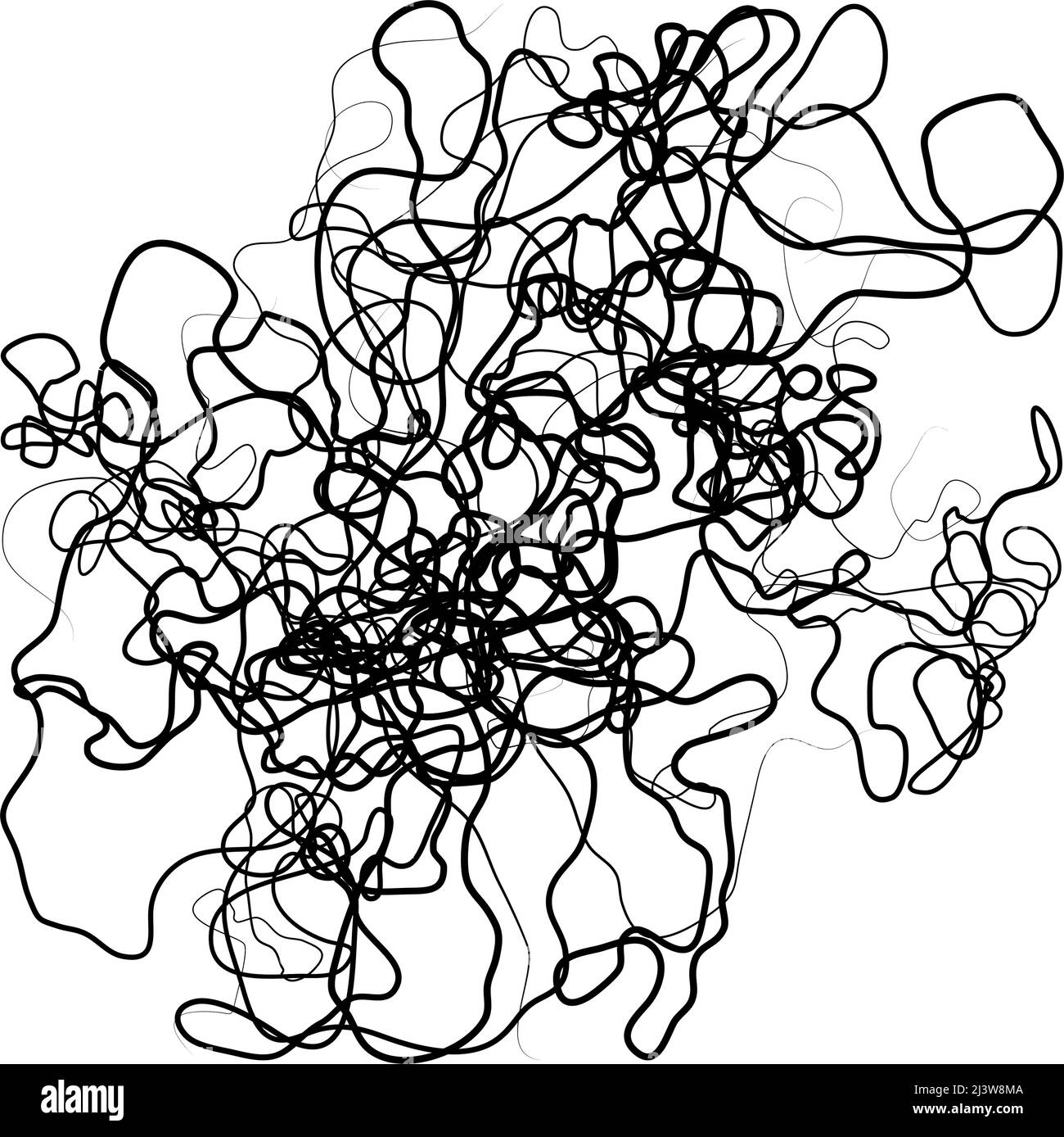 Wavy, waving, billowy, squiggle and squiggly line. Irregular random ...