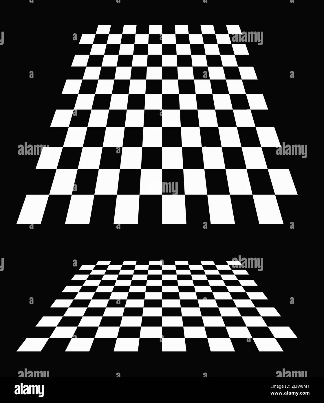 3d chessboard, checkerboard pattern in perspective. Checkered ...