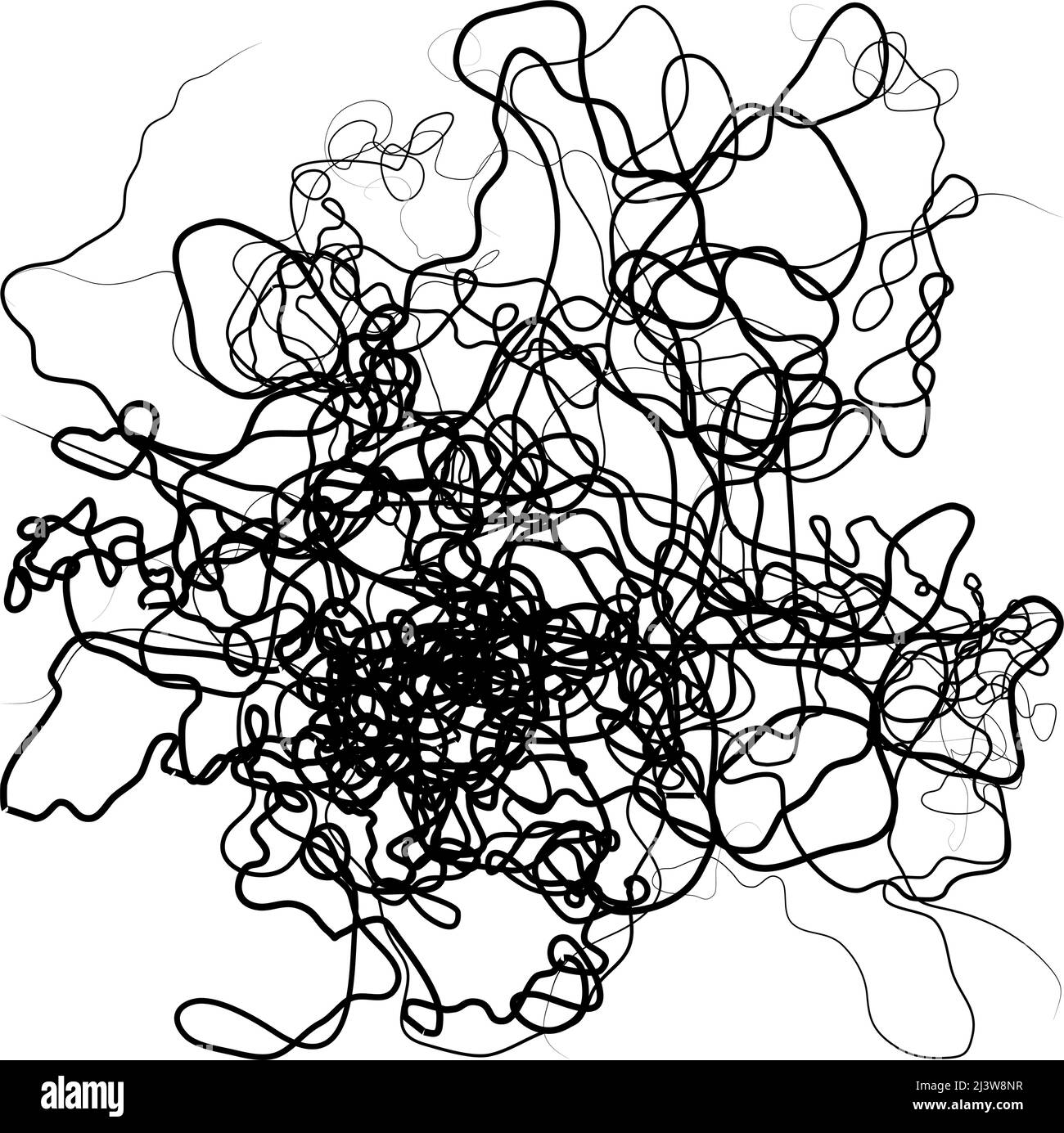 Wavy, waving, billowy, squiggle and squiggly line. Irregular random ...