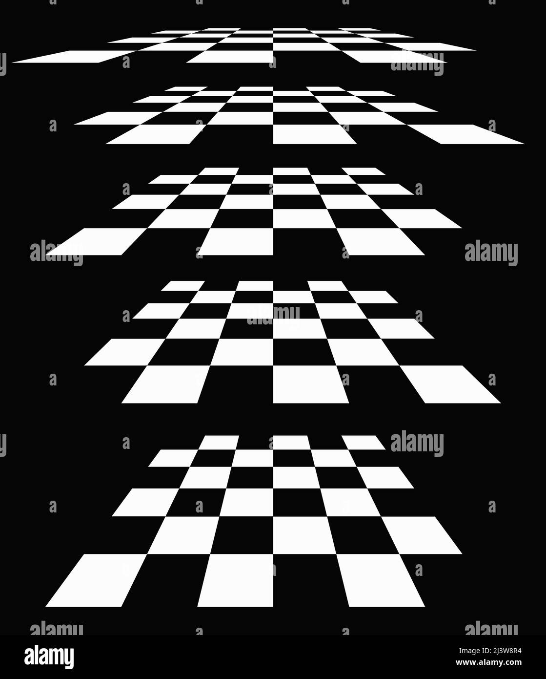 3d chessboard, checkerboard pattern in perspective. Checkered ...