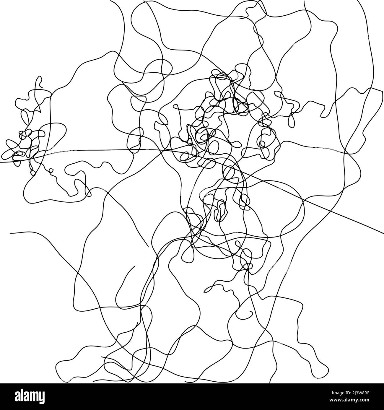 Wavy, waving, billowy, squiggle and squiggly line. Irregular random ...