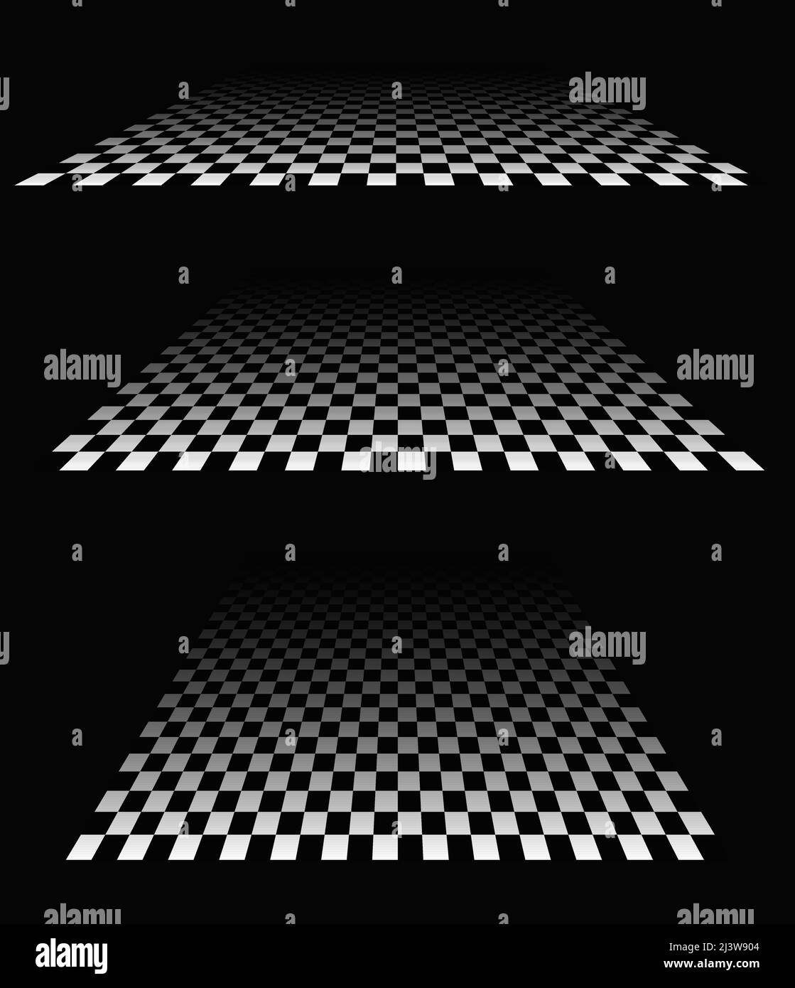 3d chessboard, checkerboard pattern in perspective. Checkered ...