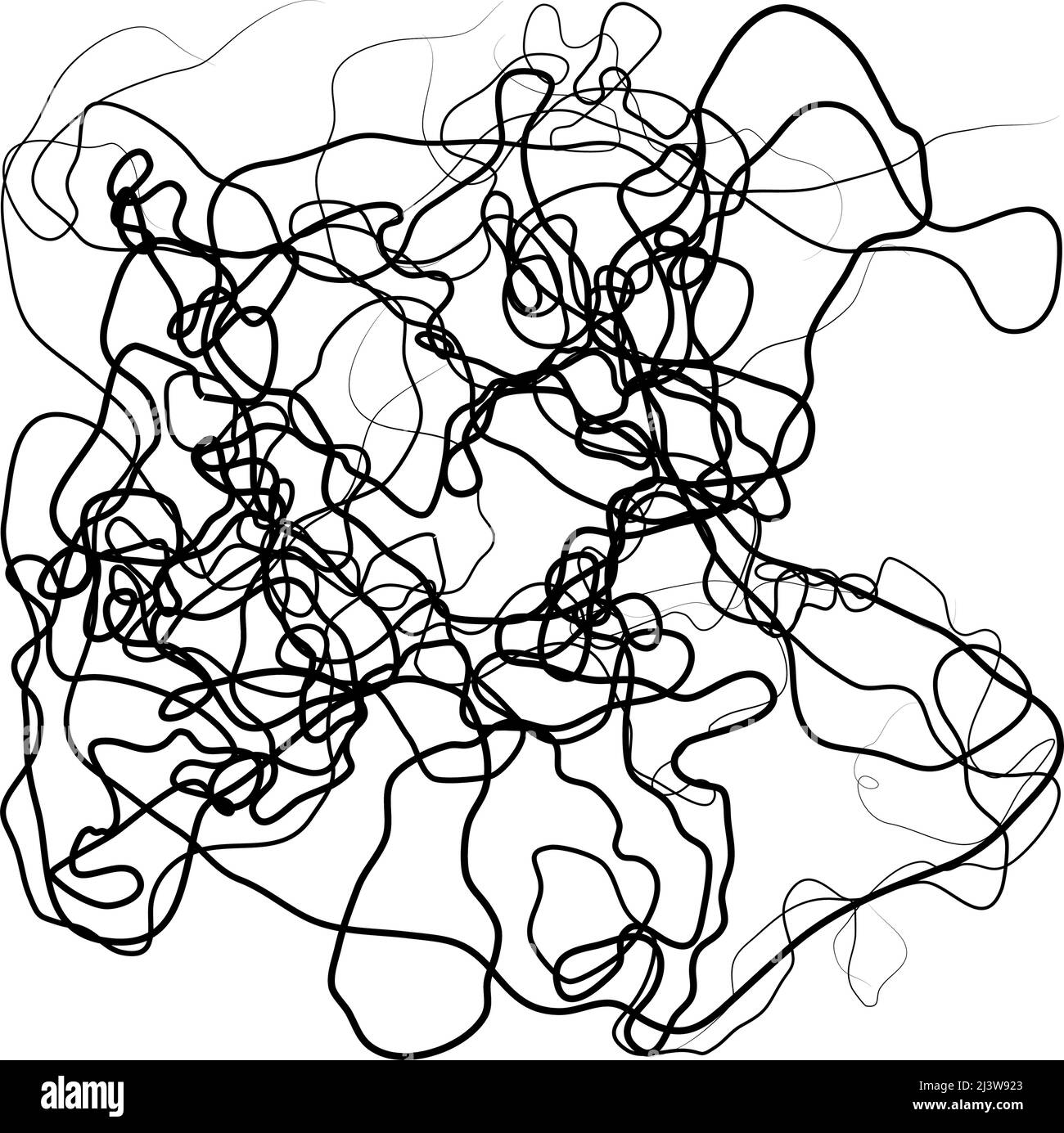 Wavy, waving, billowy, squiggle and squiggly line. Irregular random ...