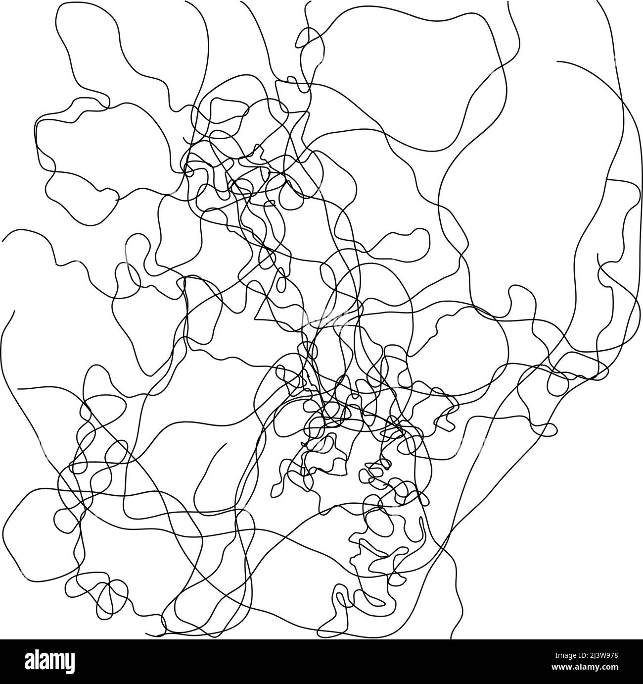 Wavy, waving, billowy, squiggle and squiggly line. Irregular random ...