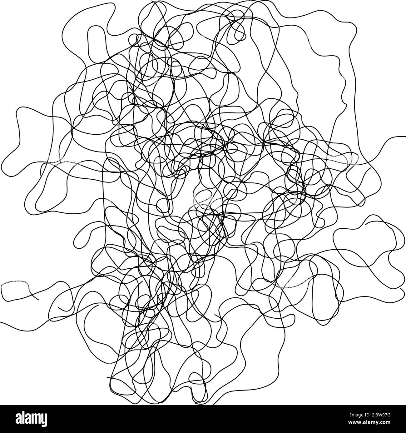 Wavy, waving, billowy, squiggle and squiggly line. Irregular random ...