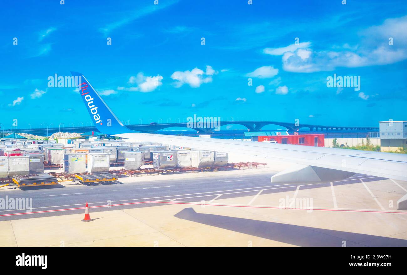 View from runway of Velana International Airport,Male,Maldives.This ...