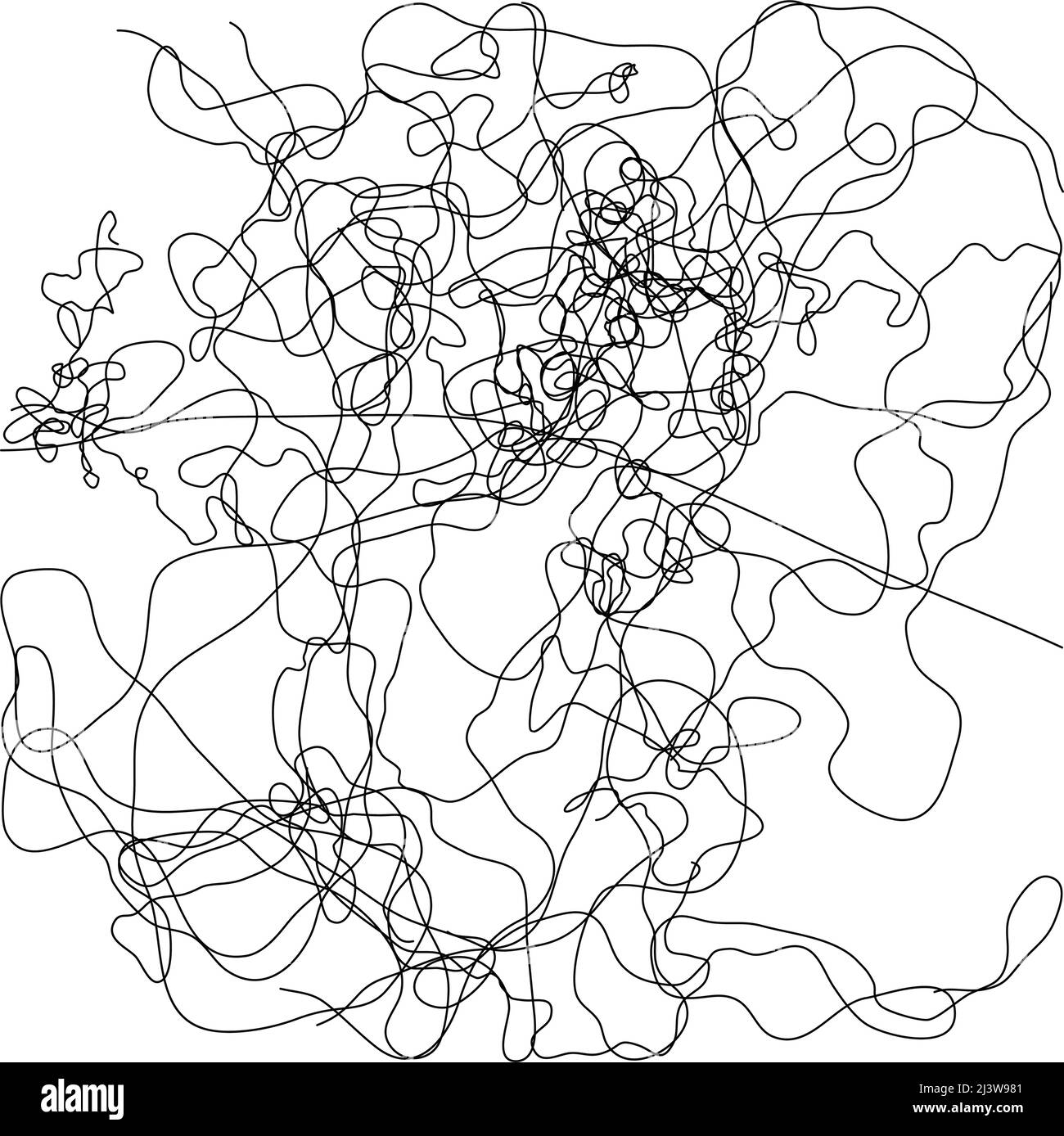 Wavy, waving, billowy, squiggle and squiggly line. Irregular random ...