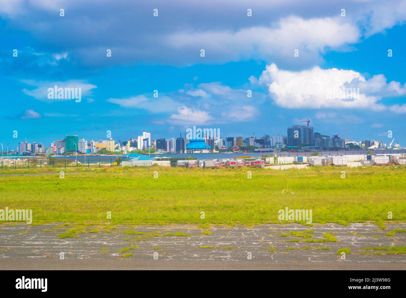 View from runway of Velana International Airport,Male,Maldives.This ...