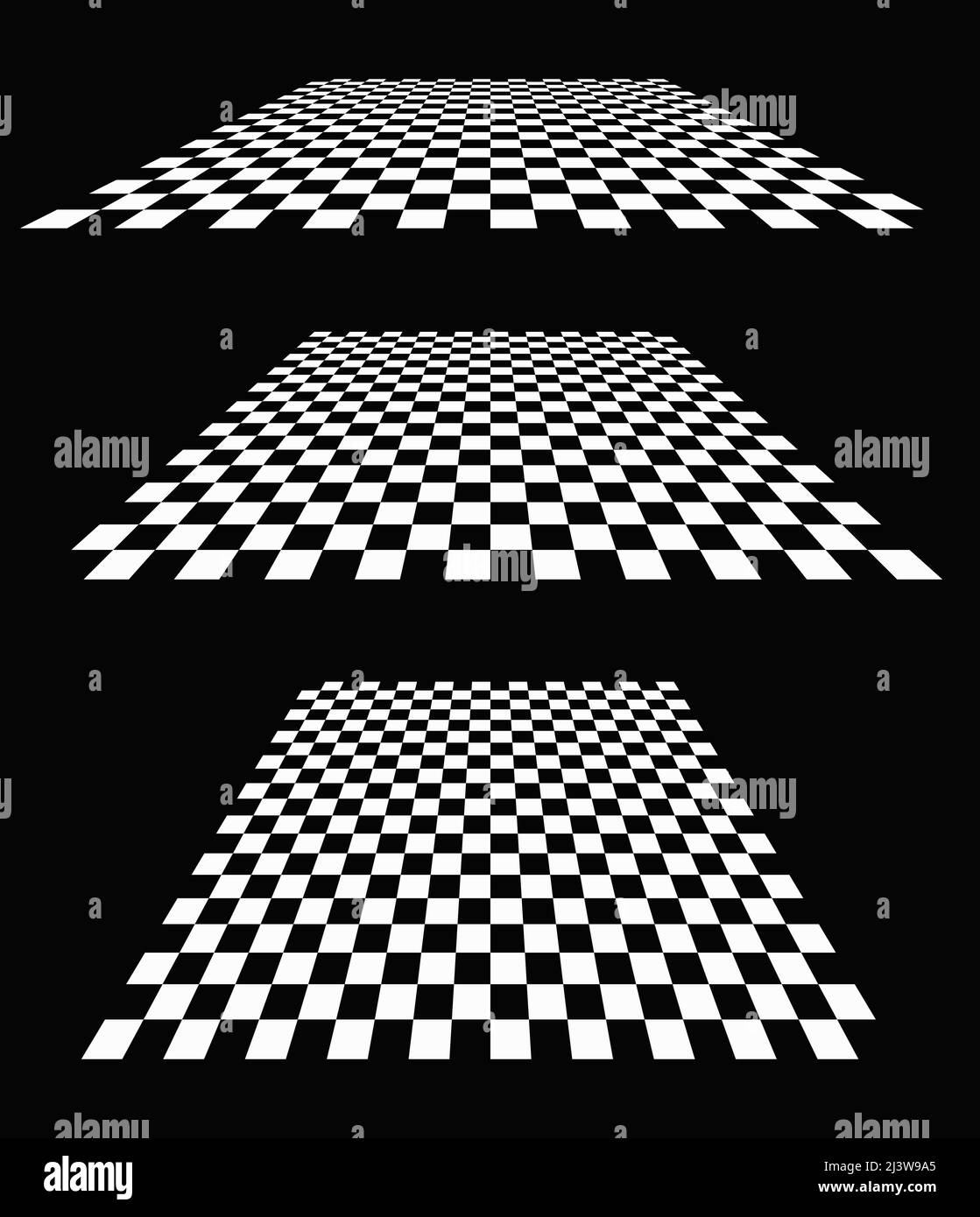 3d chessboard, checkerboard pattern in perspective. Checkered ...