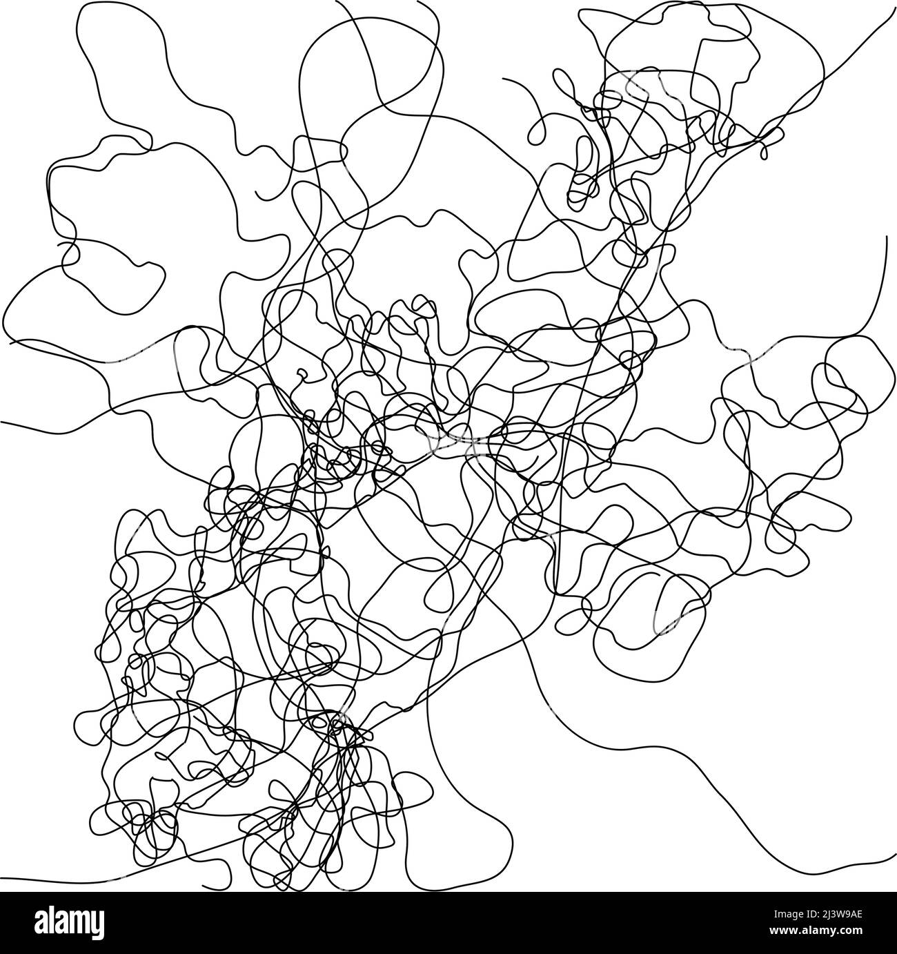 Wavy, waving, billowy, squiggle and squiggly line. Irregular random ...